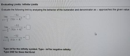 Solved Evaluating Limits: Infinite LimitsEvaluate the | Chegg.com