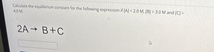 Solved Calculate the equilibrium constant for the following | Chegg.com