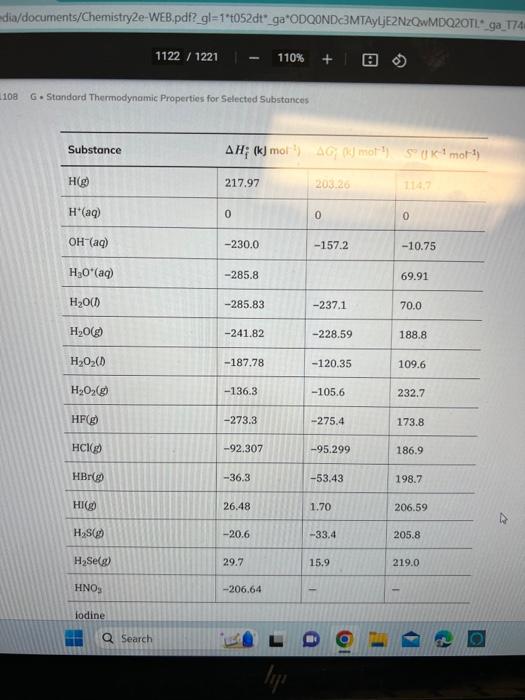 (3) Use the standard entropy data in Appendix G of | Chegg.com