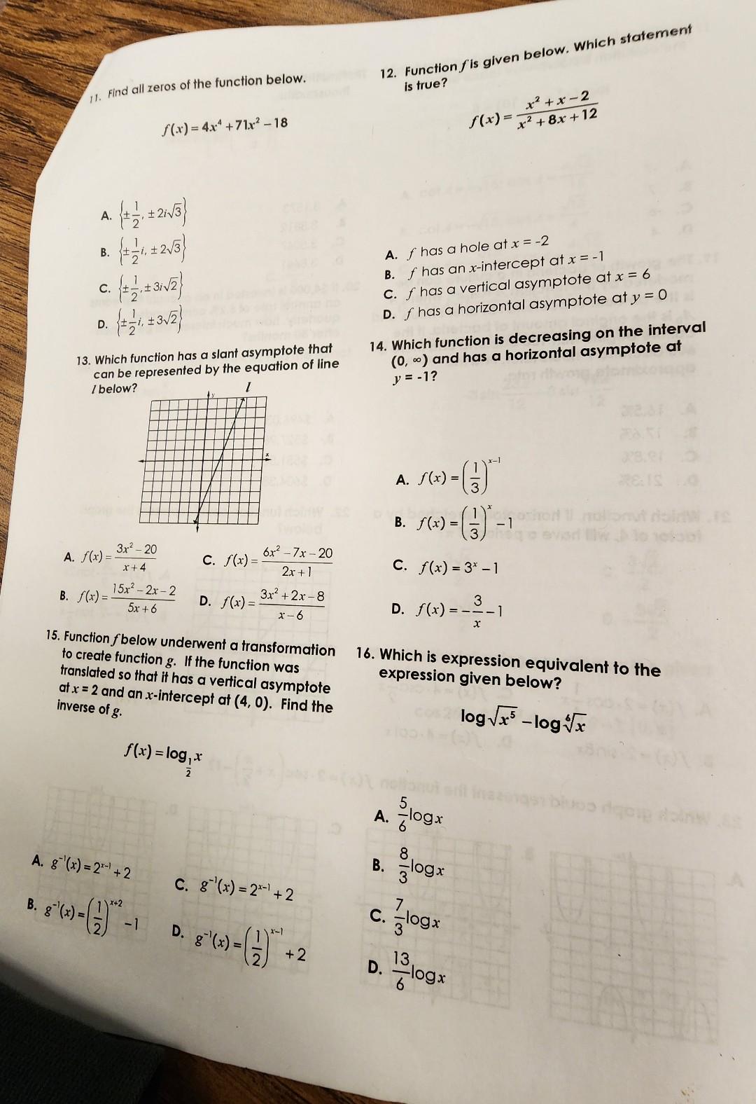 Solved 11. Find all zeros of the function below. 12. | Chegg.com