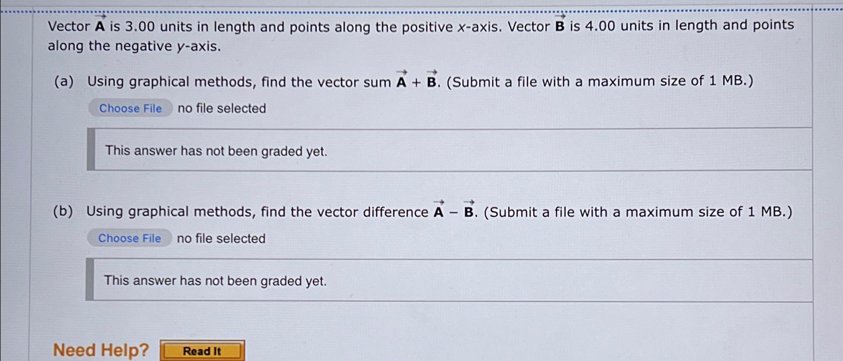 Solved Vector vec(A) ﻿is 3.00 ﻿units in length and points | Chegg.com