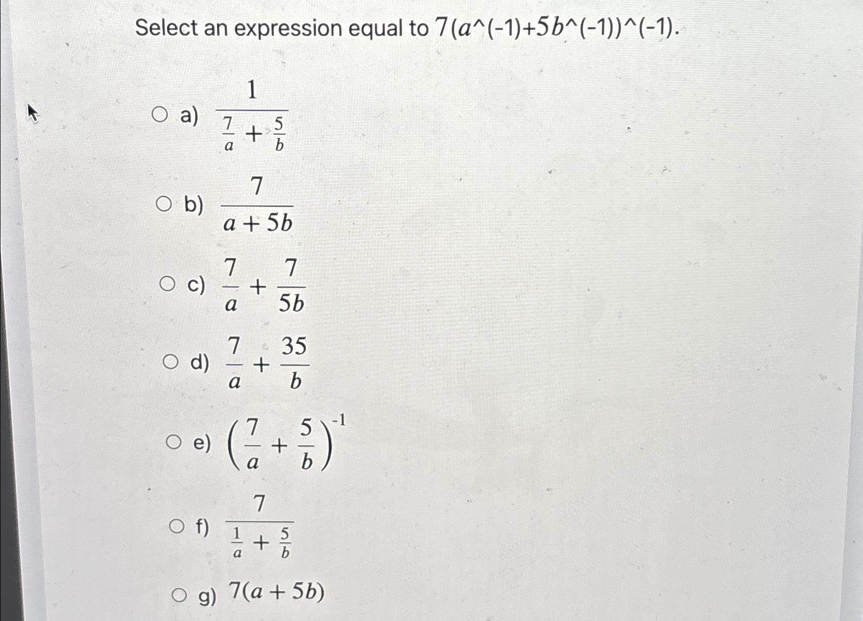 Solved Select an expression equal to | Chegg.com