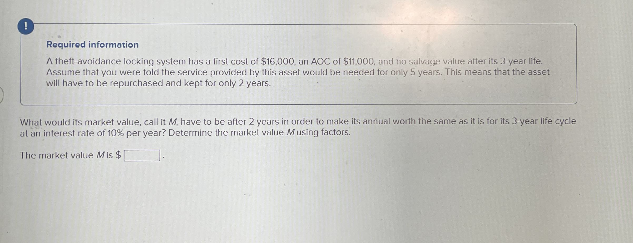 Solved Required informationA theft-avoidance locking system | Chegg.com