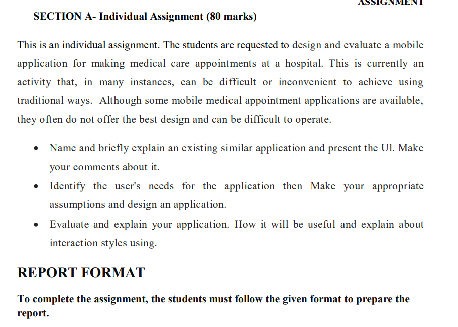 Solved REPORT FORMATTo complete the assignment, the students | Chegg.com