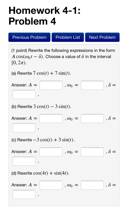 Solved Homework 4-1: Problem 3 Previous Problem Problem List | Chegg.com