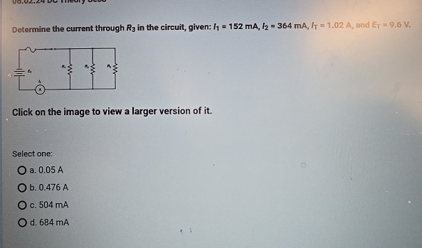 Solved Determine The Current Through R3 in The Circuit