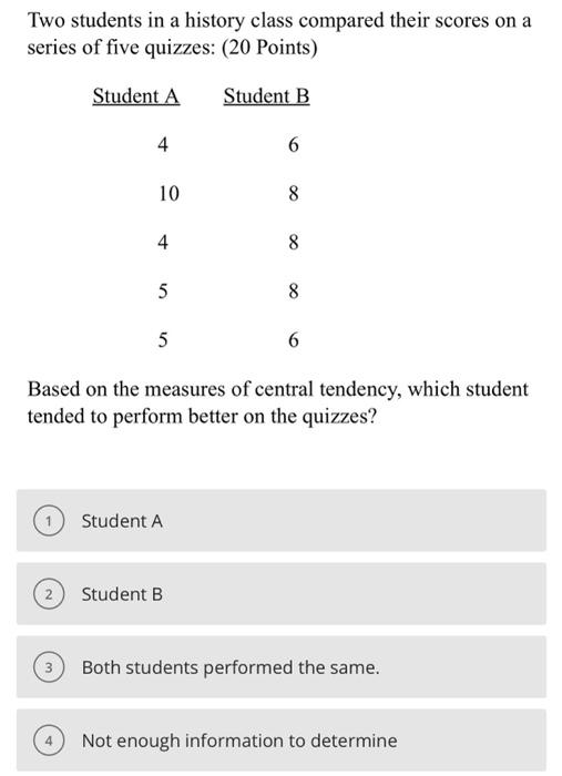 Solved Two students in a history class compared their scores | Chegg.com