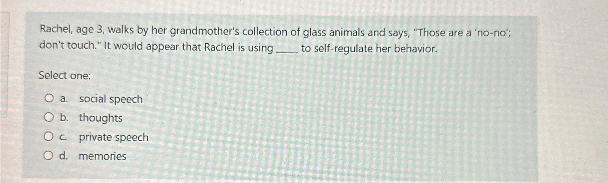 Solved Rachel, age 3, ﻿walks by her grandmother's collection | Chegg.com