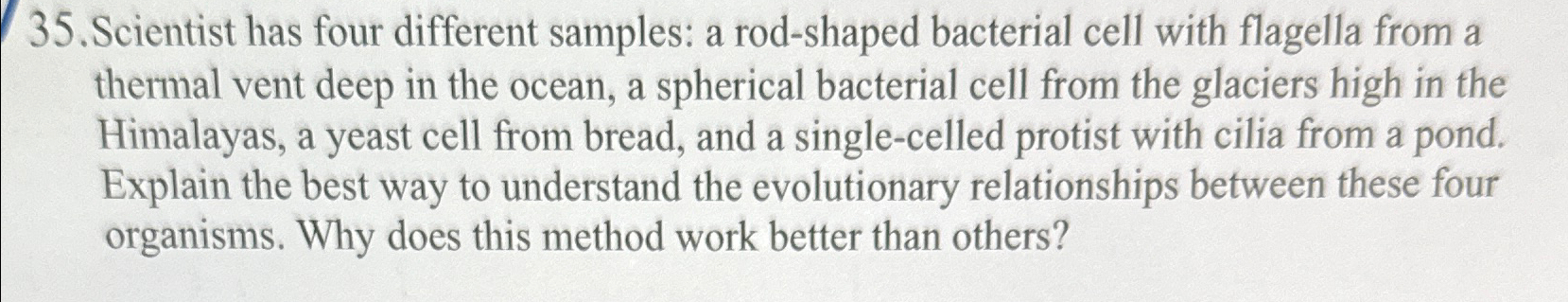 Solved Scientist has four different samples: a rod-shaped | Chegg.com