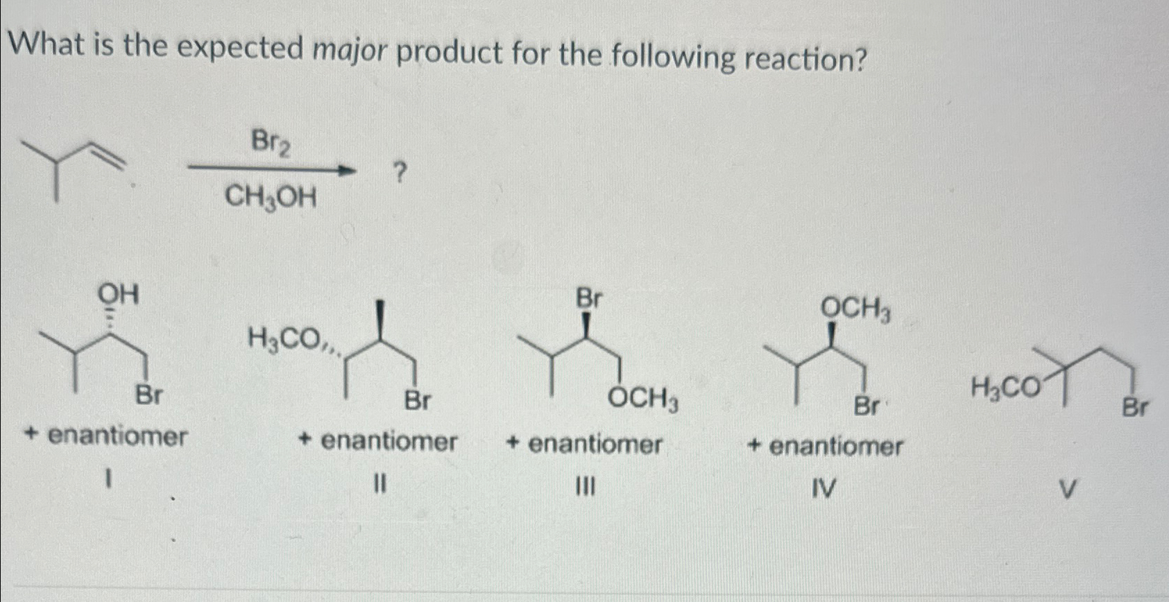 Solved What is the expected major product for the following | Chegg.com
