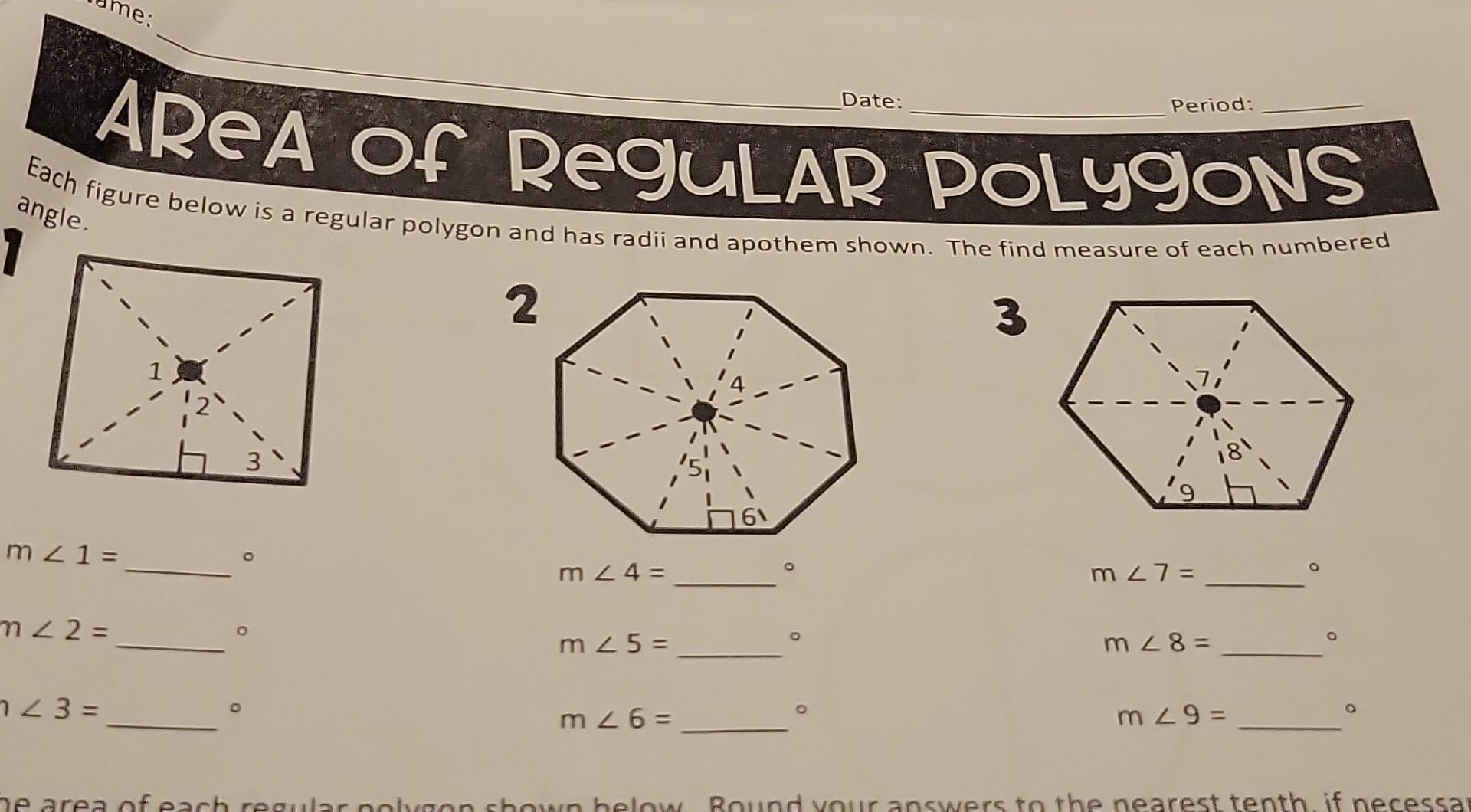 Solved each figure below is a regular polygon and has radii | Chegg.com