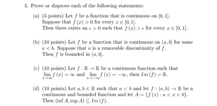 Solved 5. Prove or disprove each of the following | Chegg.com