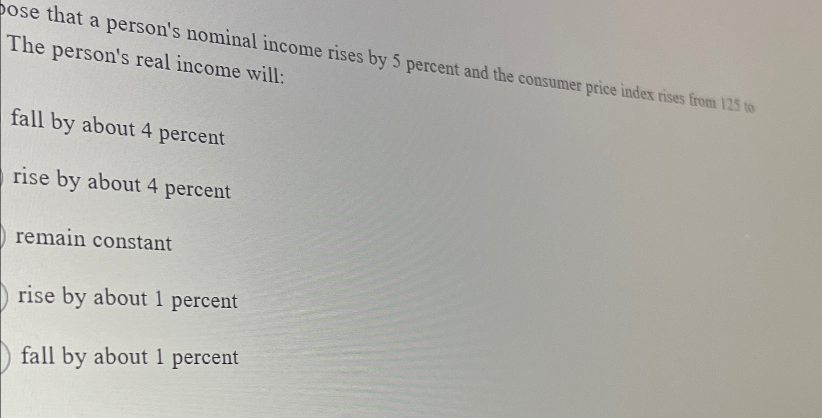 Solved Dose that a person's nominal income rises by 5 | Chegg.com