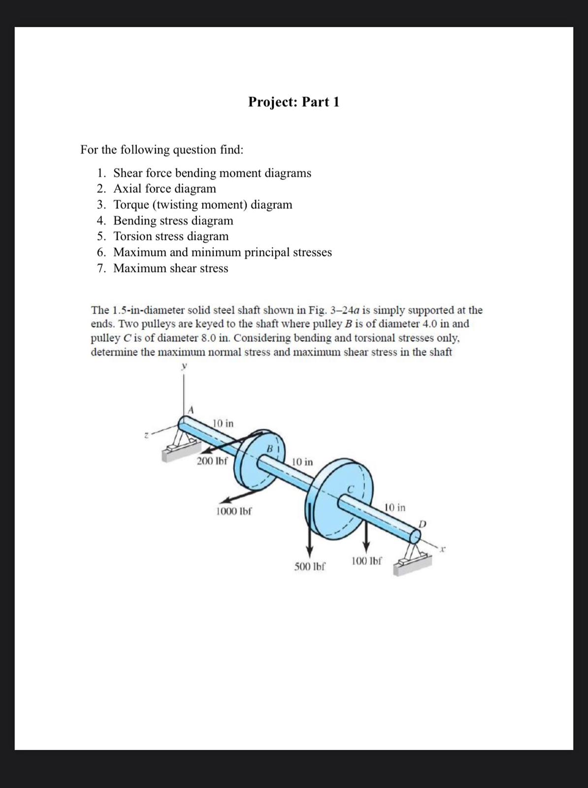 Solved Project: Part 1For the following question find:Shear | Chegg.com