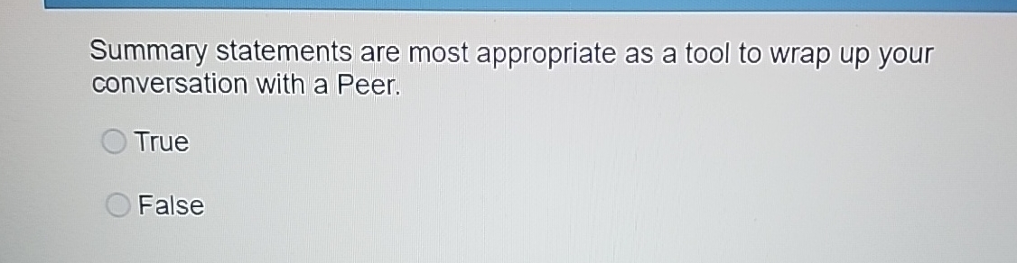 Solved Summary statements are most appropriate as a tool to | Chegg.com