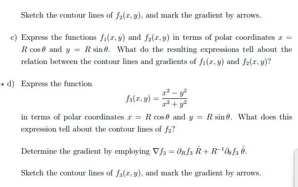 Problem 7.1. Contour lines and gradients The contour | Chegg.com