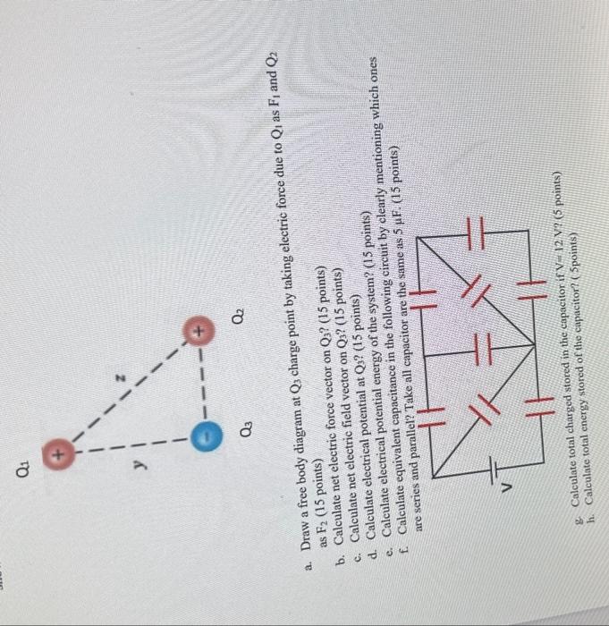 Solved 1. Consider the following three charges as Q1=Q2=60nC | Chegg.com