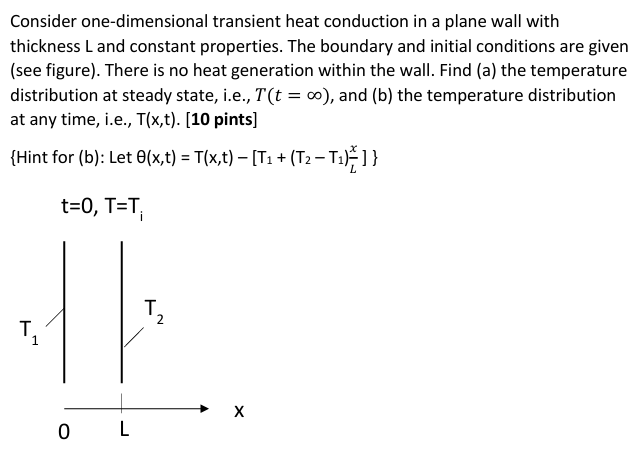 Solved Consider one-dimensional transient heat conduction in | Chegg.com