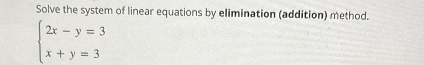 Solved Solve the system of linear equations by elimination | Chegg.com