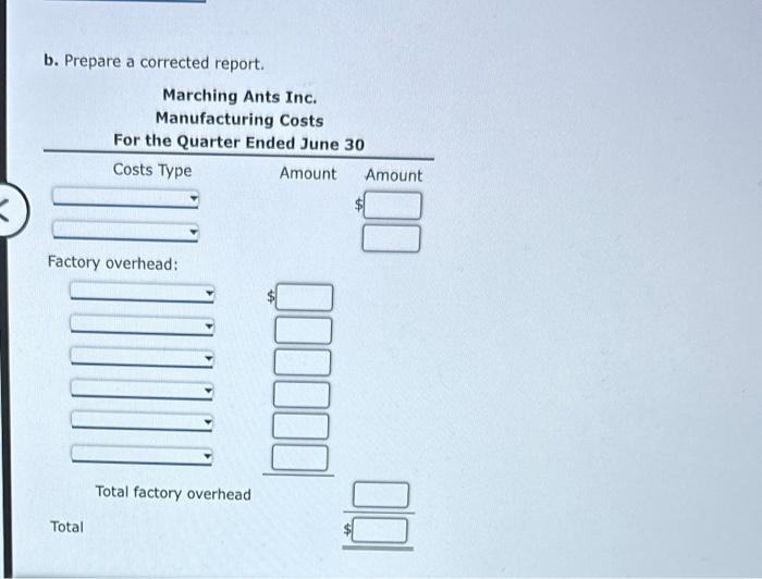 Solved Classifying Costs The following is a manufacturing | Chegg.com