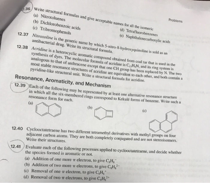 Solved Structure and Nomenclature 12.33 Write structural | Chegg.com