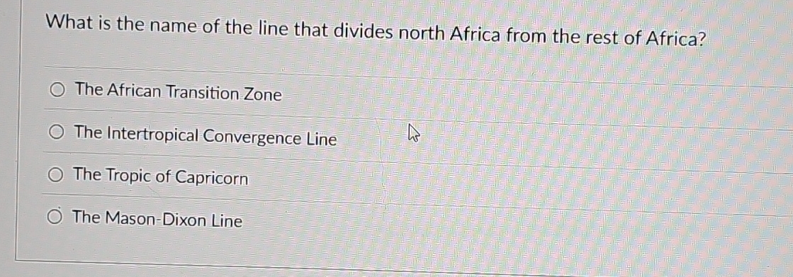 Solved What is the name of the line that divides north | Chegg.com