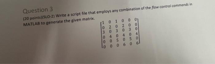 Solved (20 points)(SLO-2) Write a script file that employs | Chegg.com