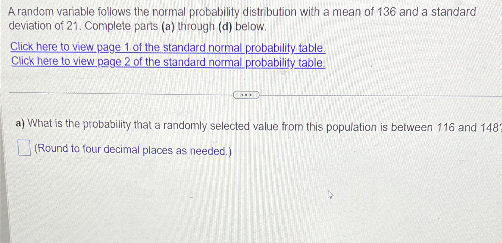 Solved A random variable follows the normal probability | Chegg.com
