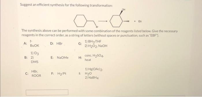 Solved Suggest an efficient synthesis for the following | Chegg.com
