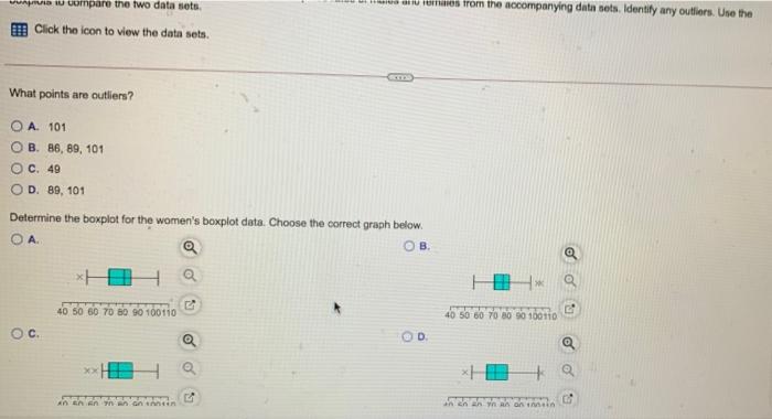 Solved Use the same scales to construct modified boxplots | Chegg.com