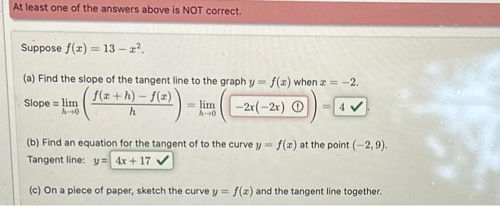 Solved Now let's calculate the tangent line to the function | Chegg.com