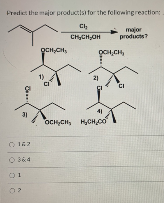Solved Predict the major product(s) for the following | Chegg.com