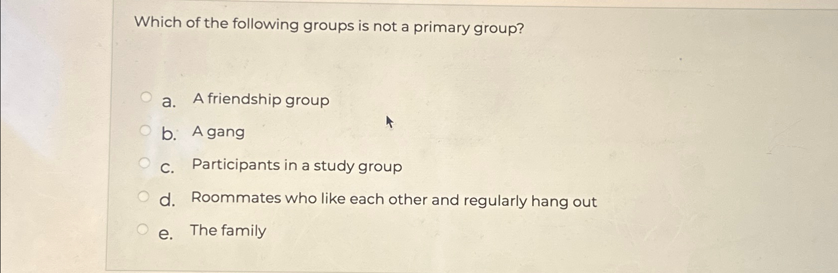 Solved Which of the following groups is not a primary | Chegg.com
