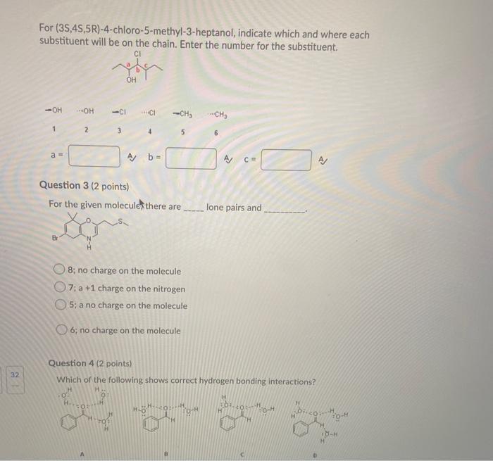 Solved For (35,45,5R)-4-chloro-5-methyl-3-heptanol, indicate | Chegg.com
