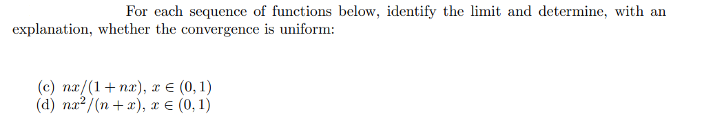 Solved For each sequence of functions below, identify the | Chegg.com