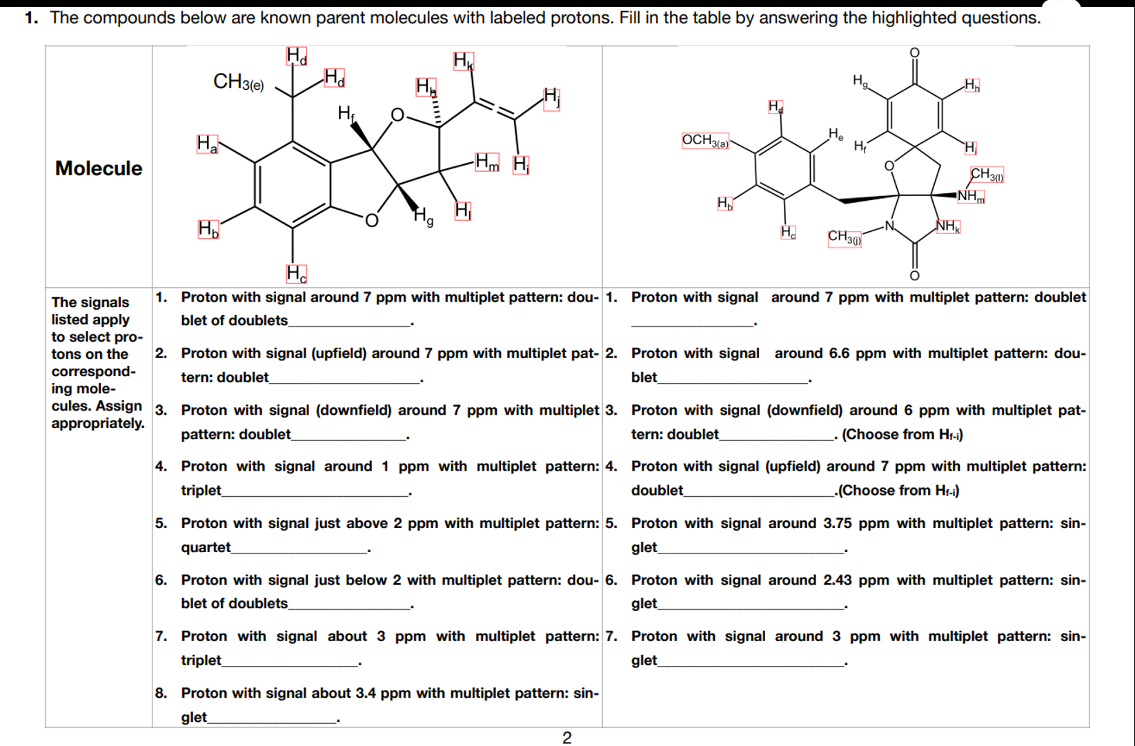 Solved please answer as soon as possible NMR spectroscopy: | Chegg.com