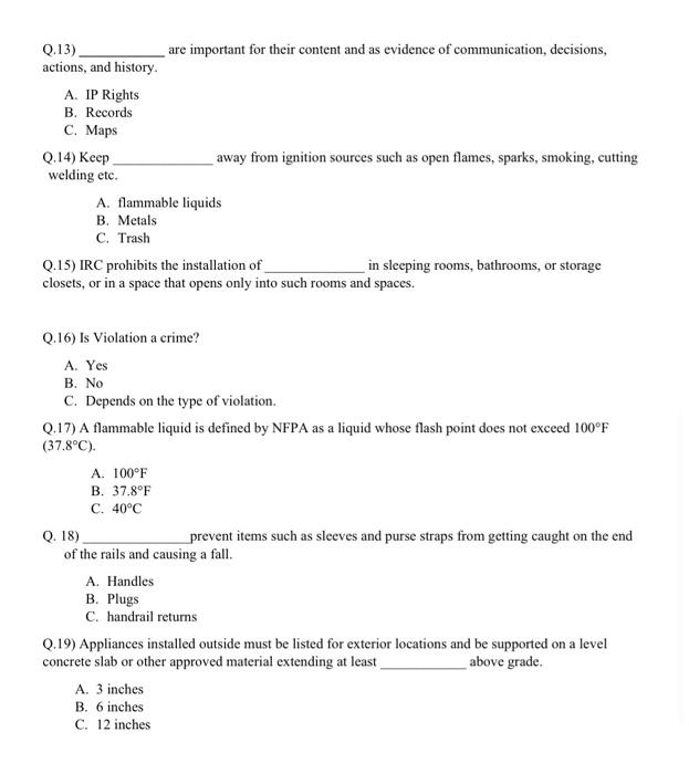 Solved Q.13) are important for their content and as evidence | Chegg.com