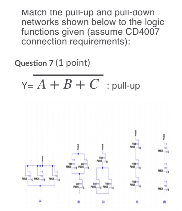Solved some questions about Pmos and Cmos pull up/ pull down | Chegg.com