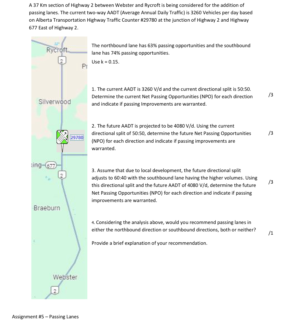 A 37 ﻿Km section of Highway 2 ﻿between Webster and | Chegg.com
