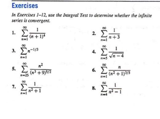 Solved Exercises In Exercises 1-12, use the Integral Test to | Chegg.com
