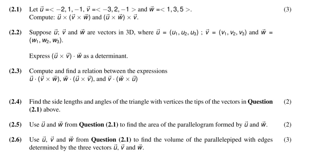 Solved (2.1) ﻿Let vec(u)=