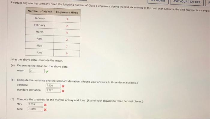 Solved Using the above data, compute the mean. (a) Determine | Chegg.com