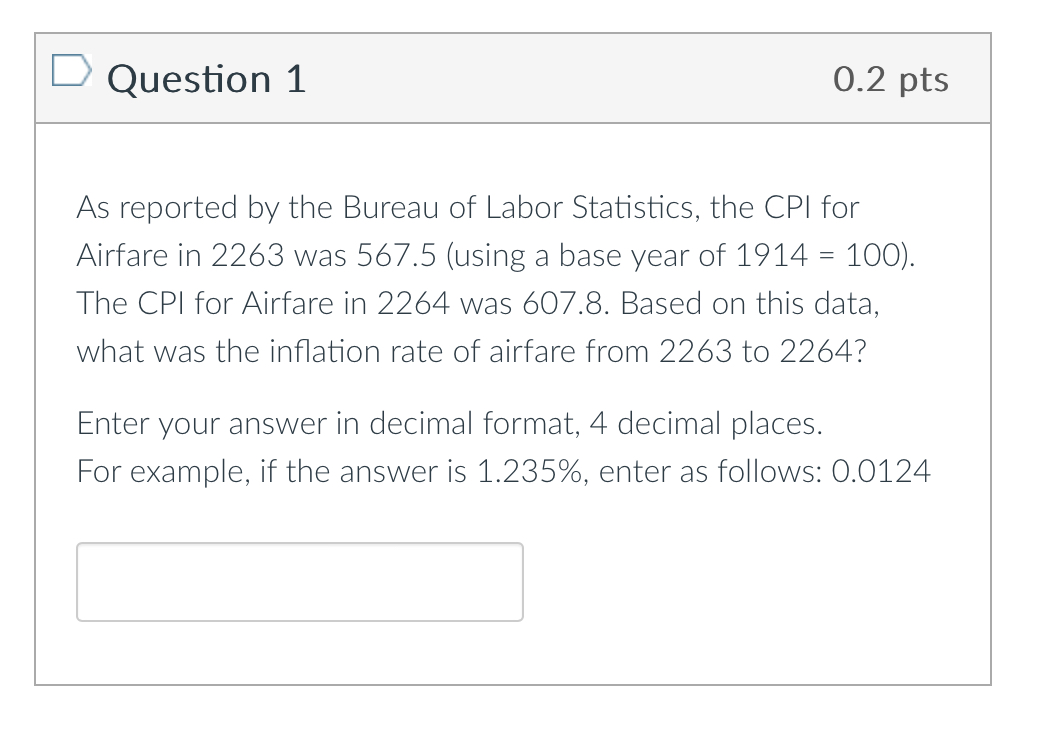 Solved Question 10.2 ﻿ptsAs reported by the Bureau of Labor | Chegg.com
