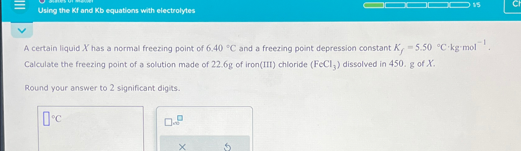 Solved Using the Kf ﻿and Kb ﻿equations with electrolytesA | Chegg.com