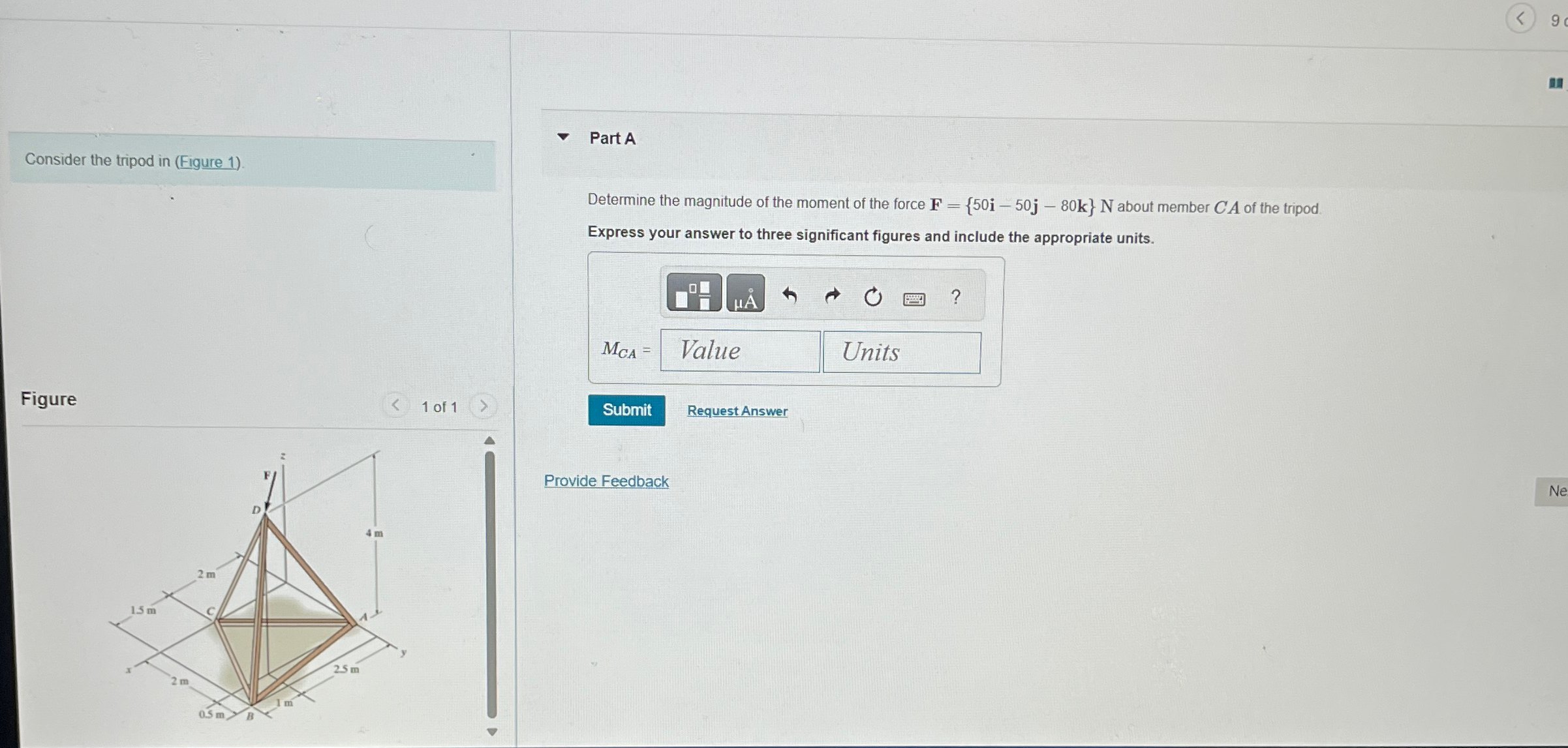 Solved Consider the tripod in (Figure 1).Figure1 ﻿of 11 ﻿of | Chegg.com