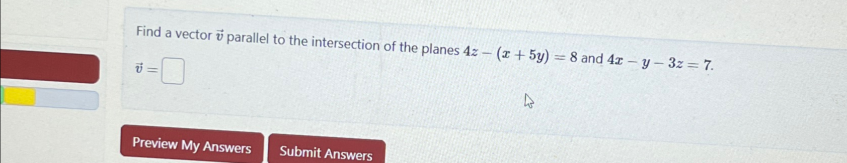 Solved Find a vector vec(v) ﻿parallel to the intersection of | Chegg.com