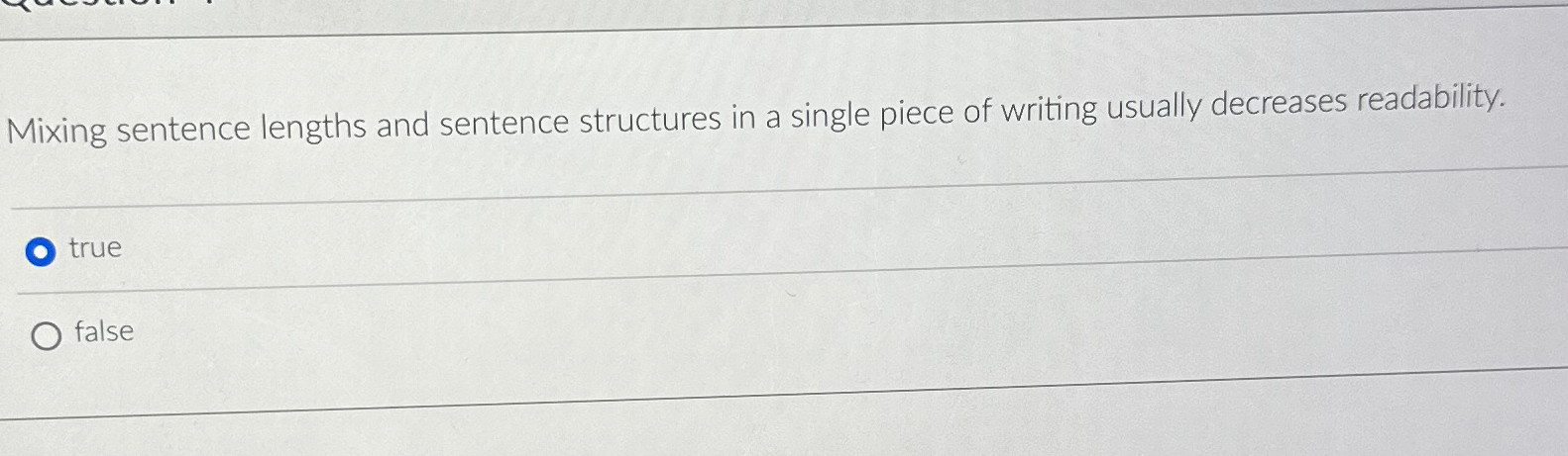 Solved Mixing sentence lengths and sentence structures in a | Chegg.com