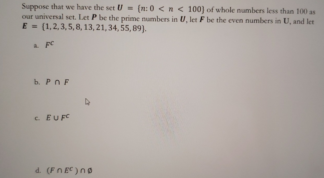 Solved Suppose that we have the set | Chegg.com