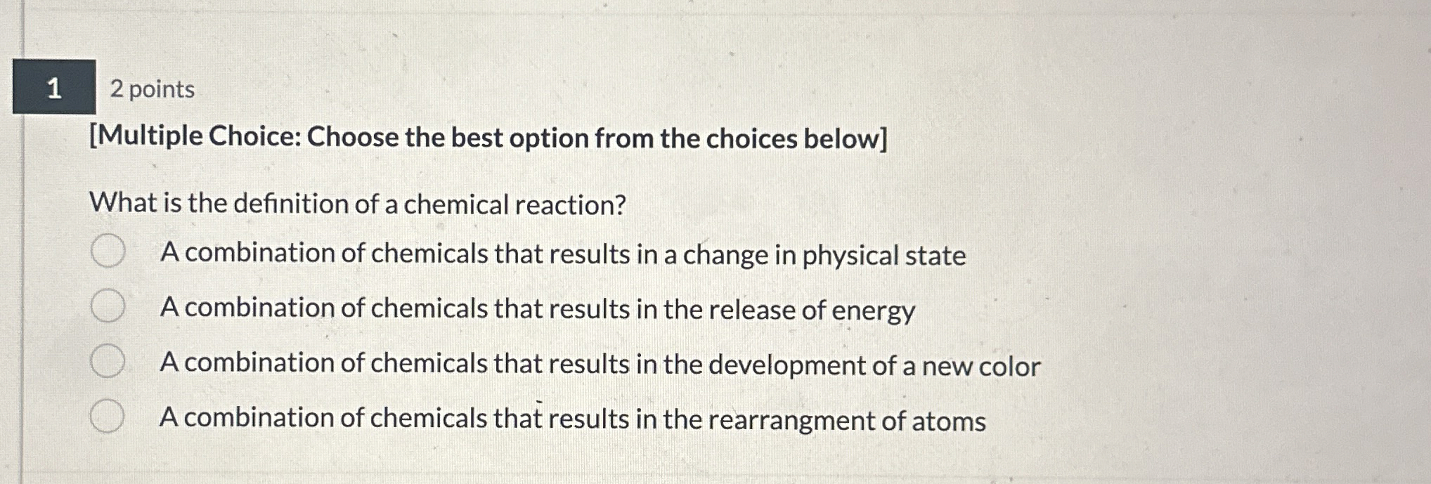 Solved 12 ﻿points[Multiple Choice: Choose the best option | Chegg.com