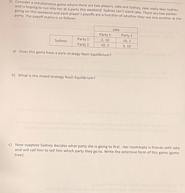 Solved Consider a simultaneous game where there are two | Chegg.com